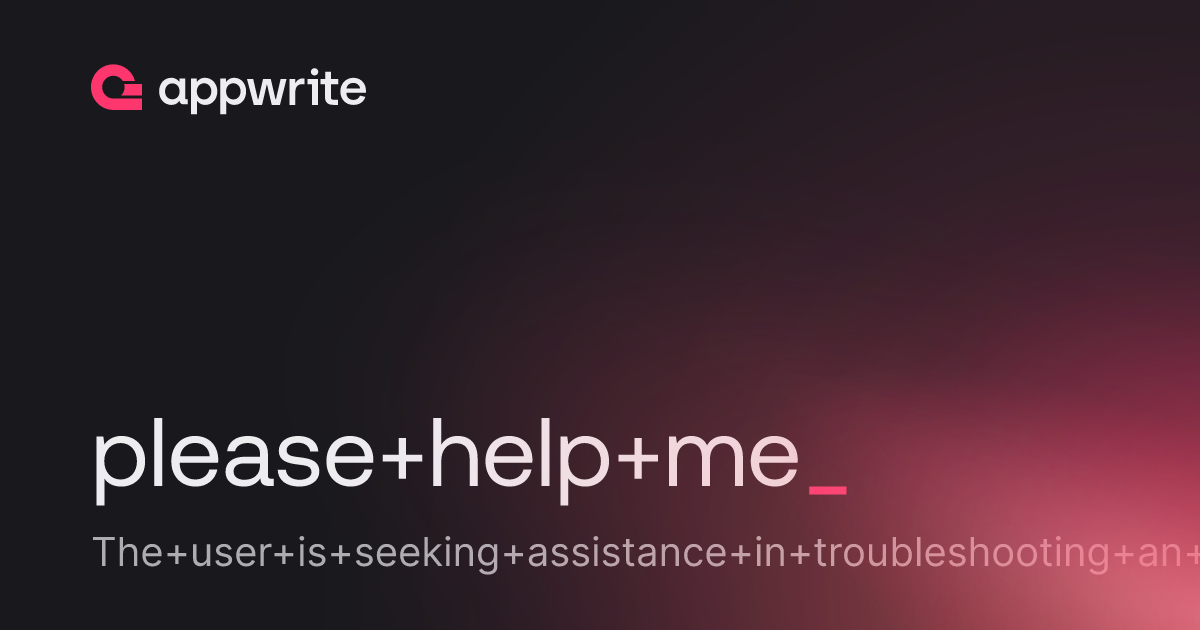 Please Help Me Threads Appwrite