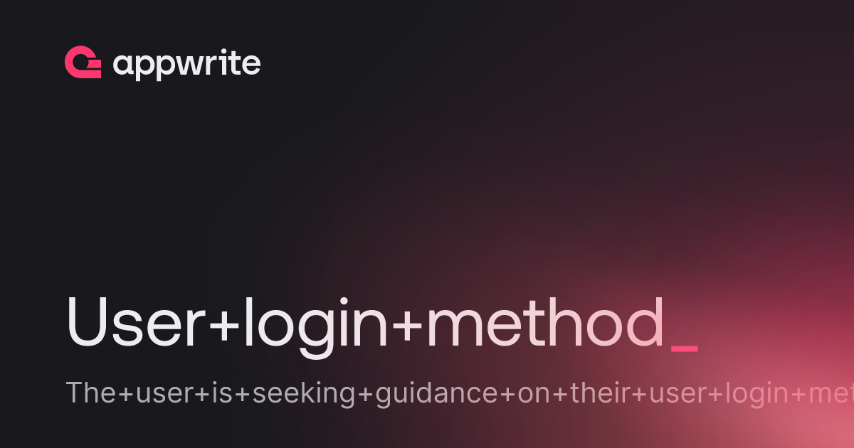 User login method - Threads - Appwrite