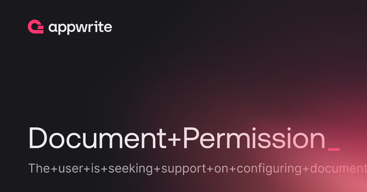Document Permission - Threads - Appwrite