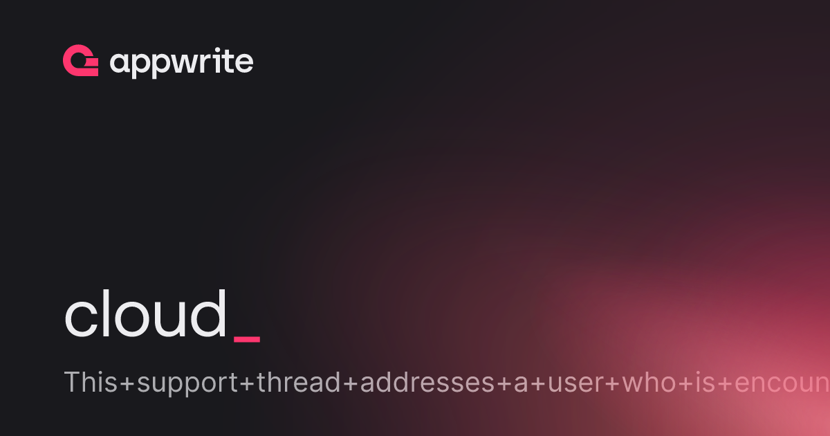 cloud - Threads - Appwrite