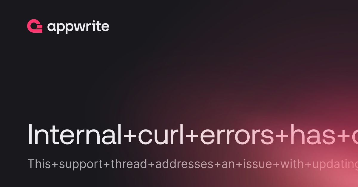 Internal Curl Errors Has Occurred Within The Executor Error Number 110 Error Msg Operation