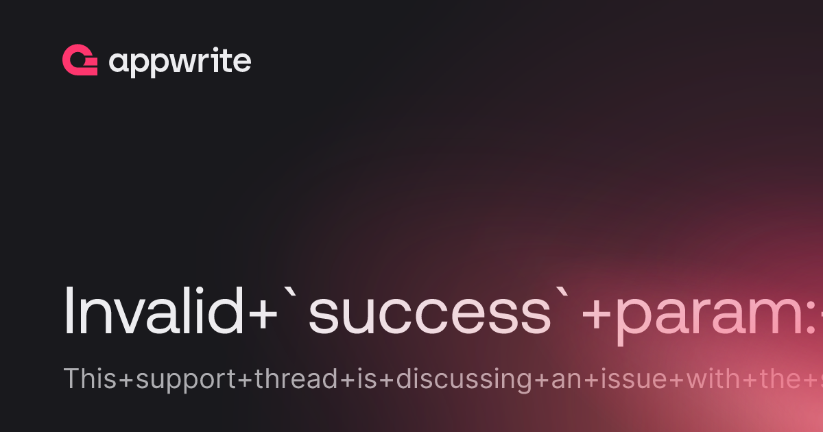 Invalid `success` param: URL host must be one of: localhost, cloud.appwrite.io, appwrite.io ...