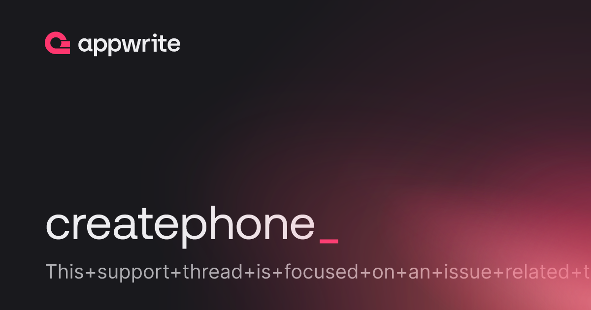 Createphone Threads Appwrite