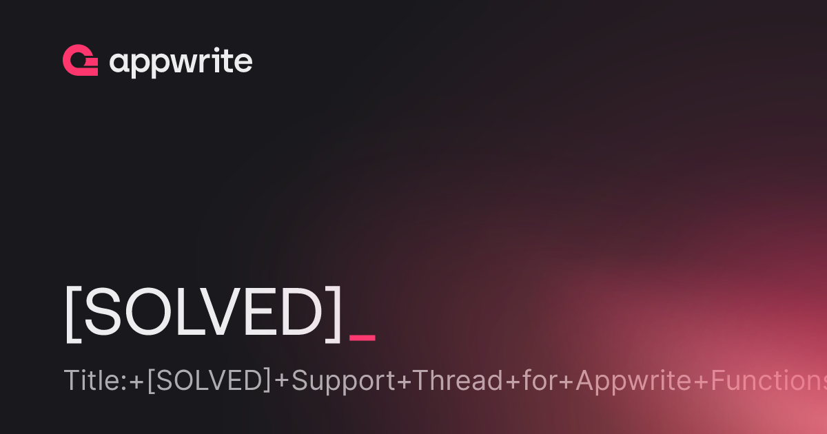 Solved Threads Appwrite 