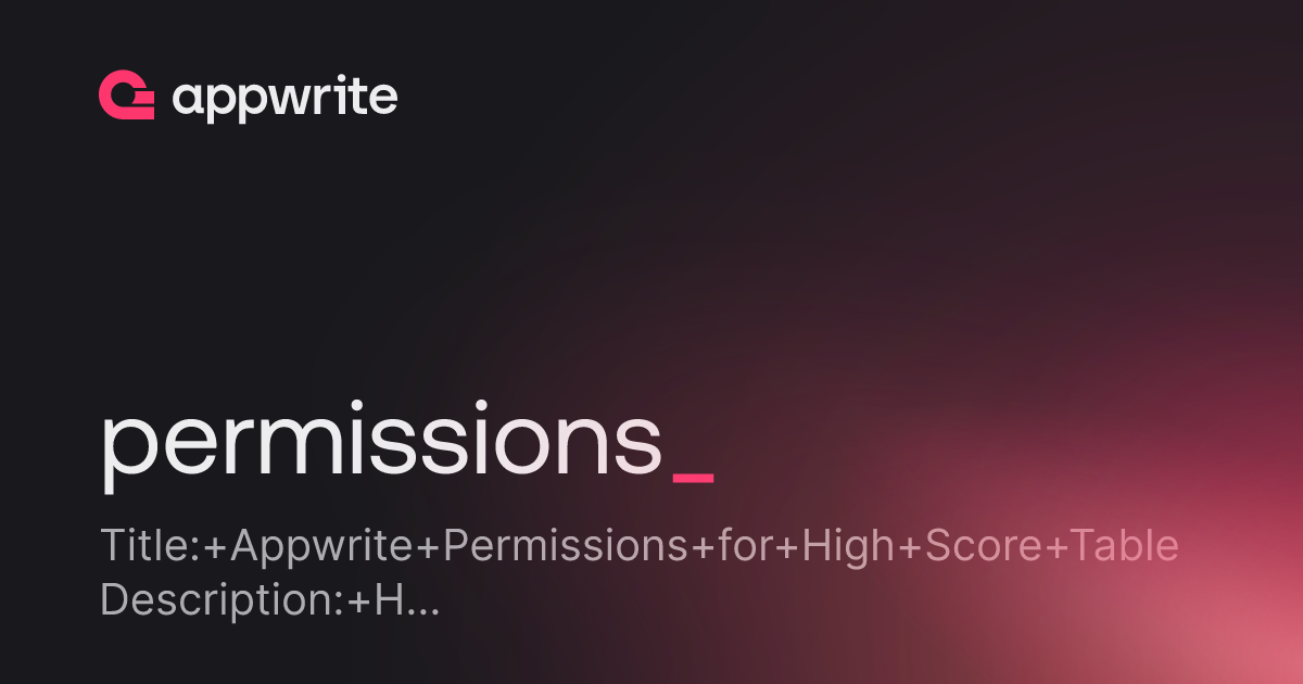 permissions - Threads - Appwrite