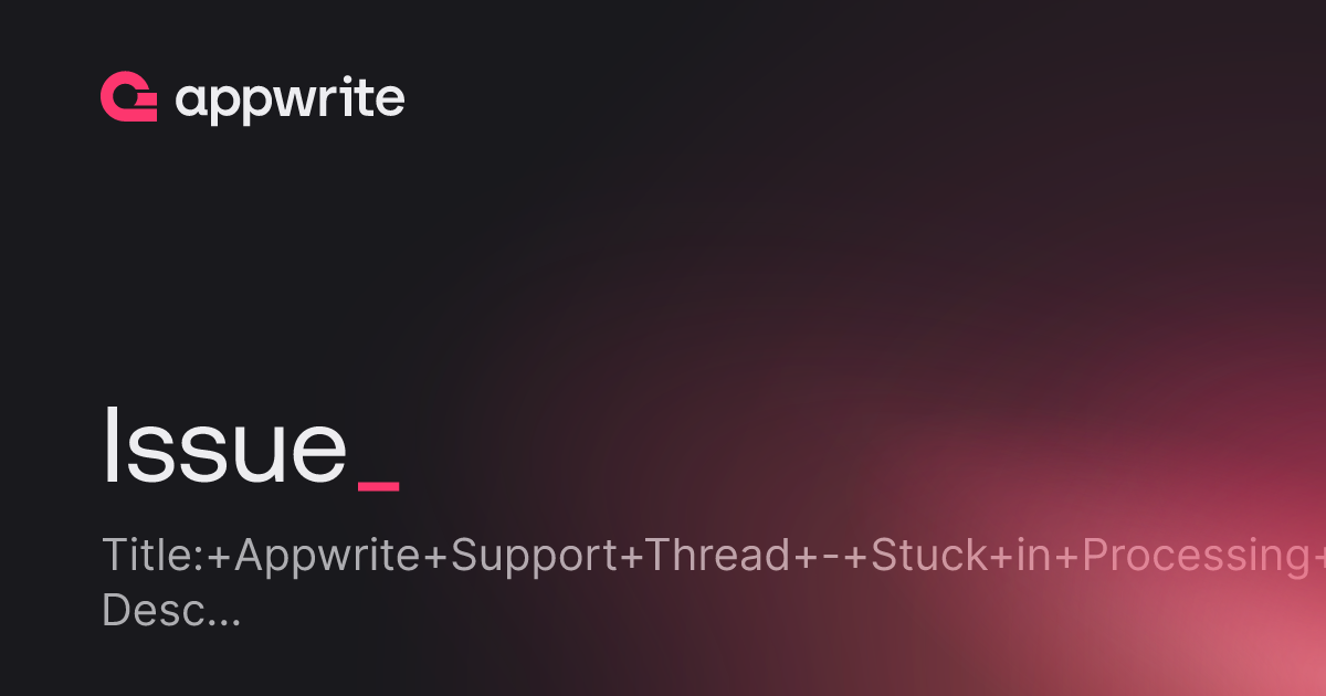 Issue Threads Appwrite