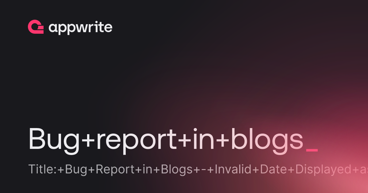Bug Report In Blogs Threads Appwrite
