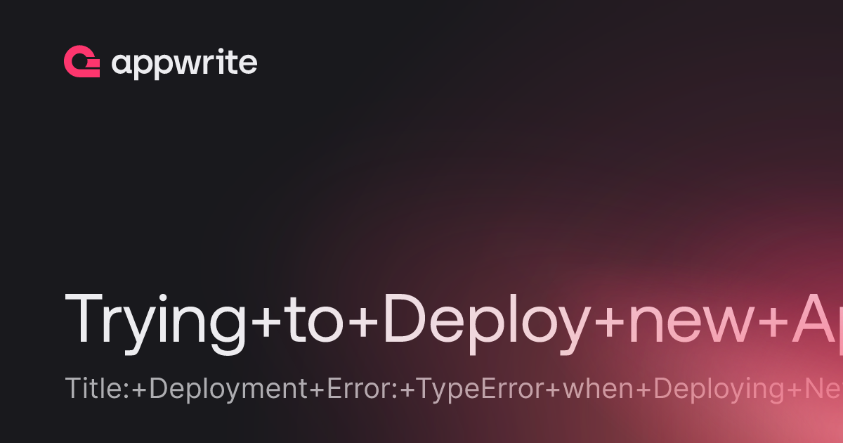 Trying To Deploy New Appwrite Stack Threads Appwrite