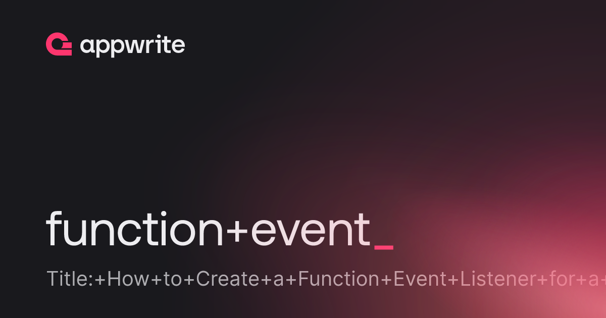 Function Event Threads Appwrite
