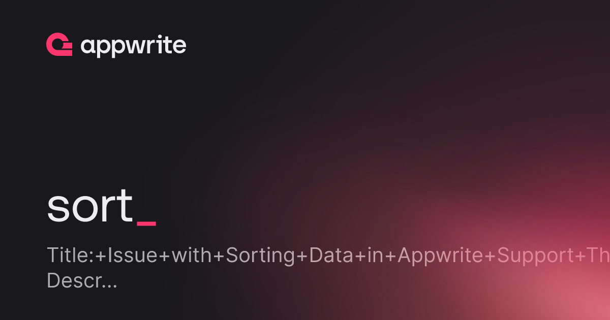 sort - Threads - Appwrite