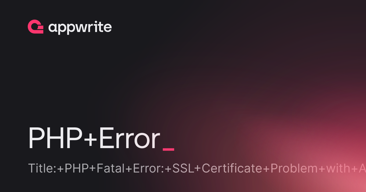 PHP Error - Threads - Appwrite