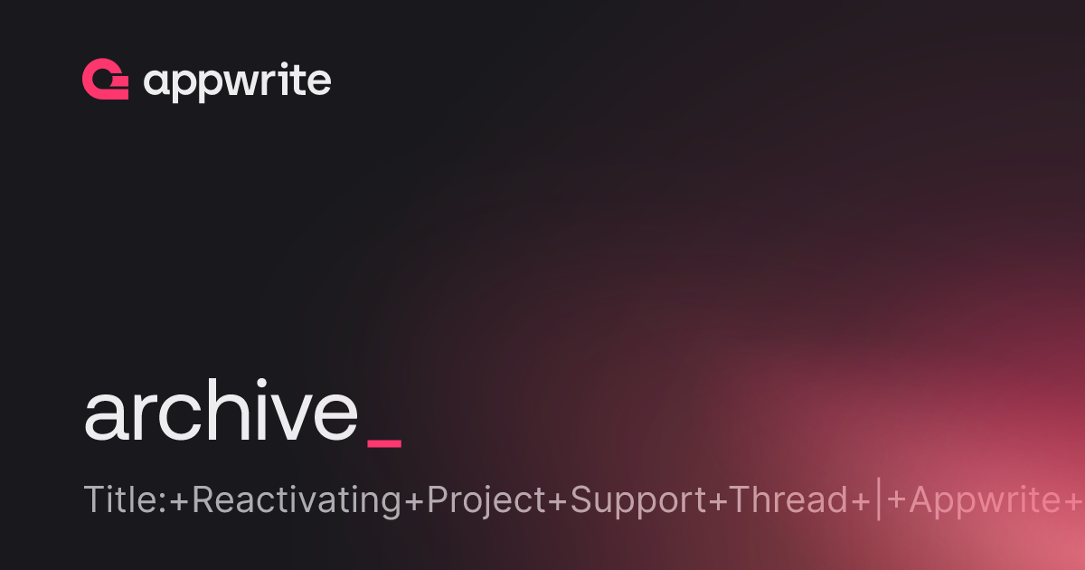 Archive Threads Appwrite