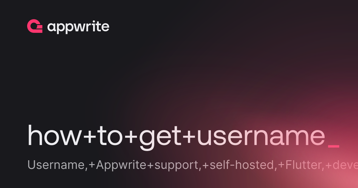 How To Get Username Threads Appwrite