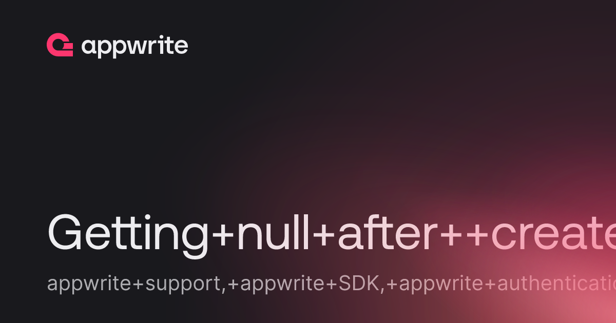 Getting Null After Createoauth2session Threads Appwrite