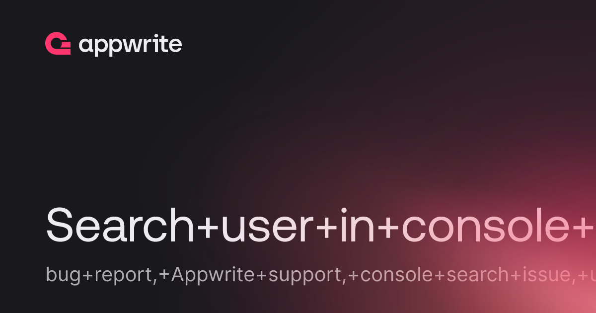 Search user in console does not show actual results - Threads - Appwrite