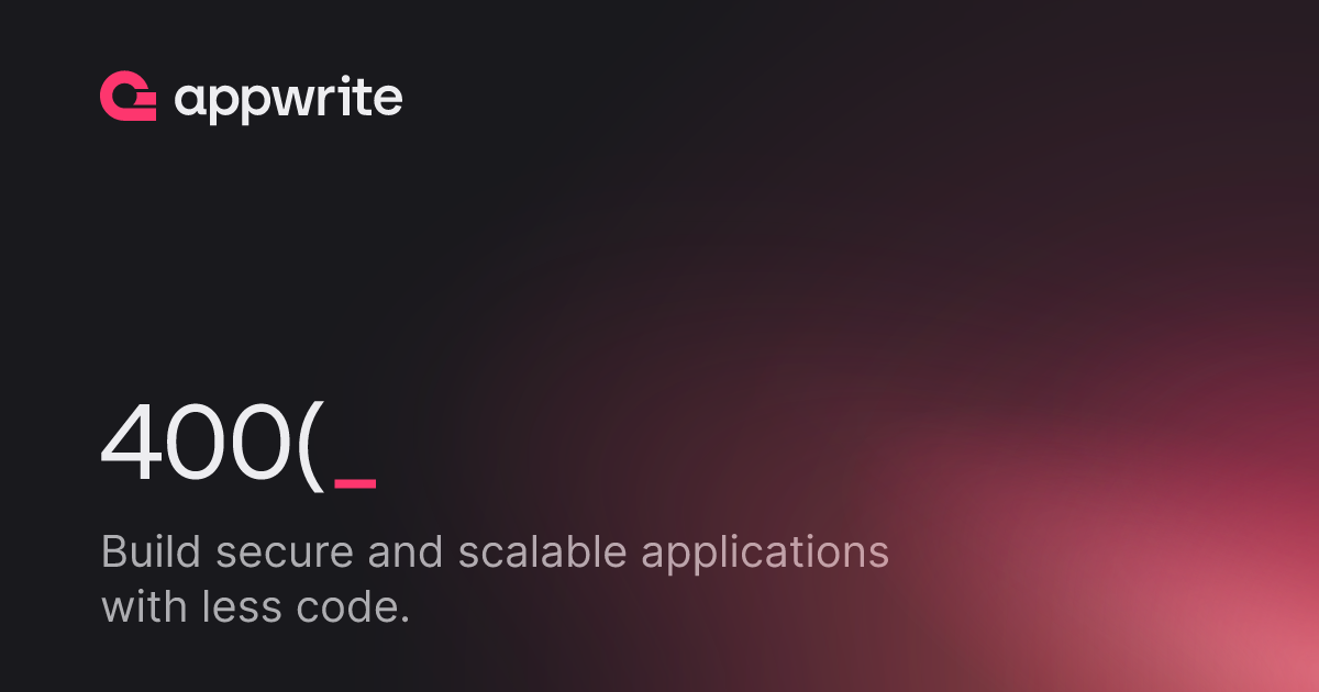 400 Error Threads Appwrite 400 Error Threads Appwrite