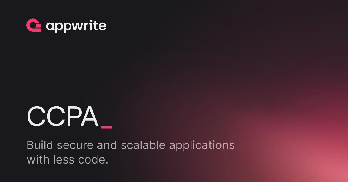 Ccpa Docs Appwrite