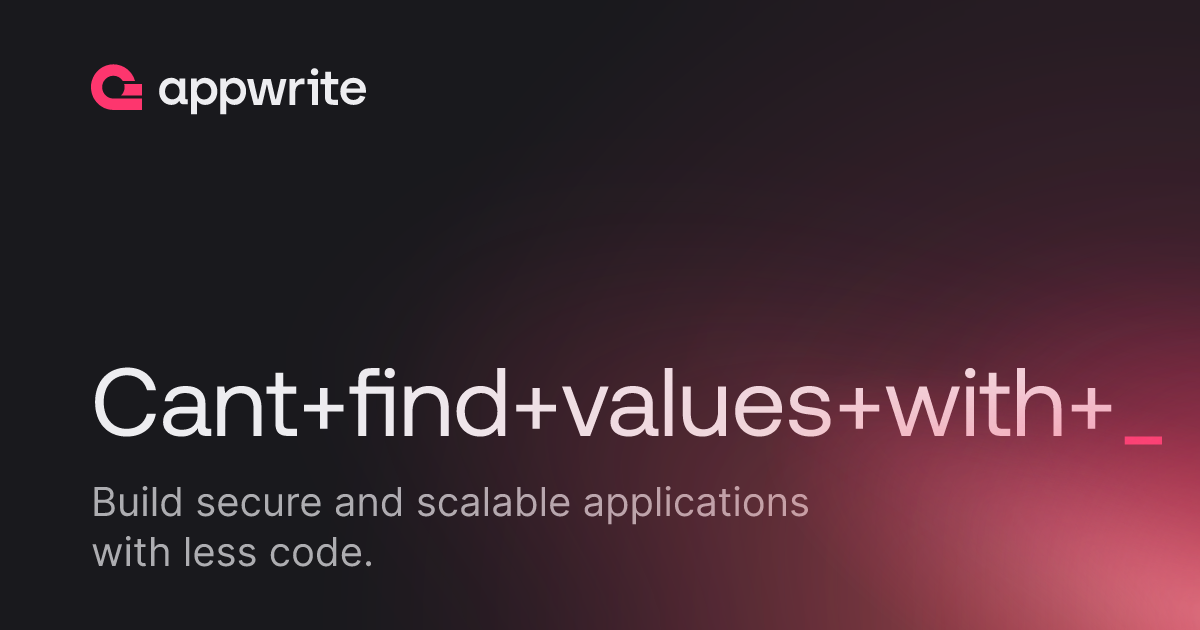 Cant Find Values With Characters In Database With Arch Threads Appwrite