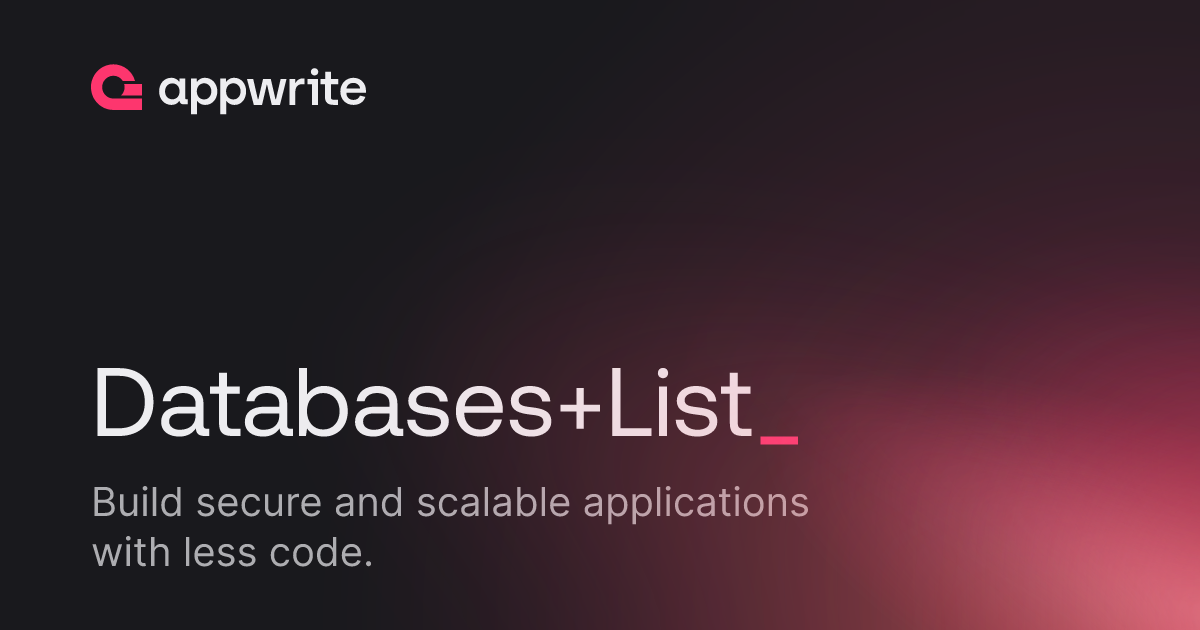 Databases List Docs Appwrite