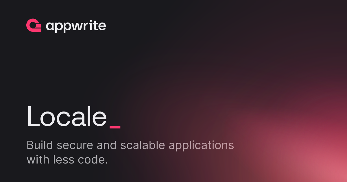 Locale - Docs - Appwrite
