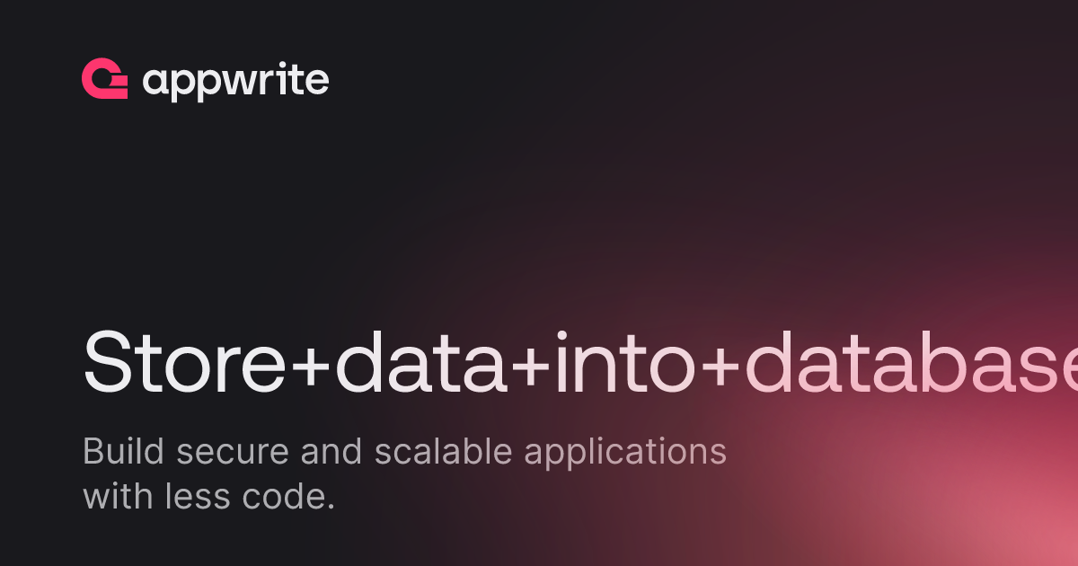 Store Data Into Database Threads Appwrite