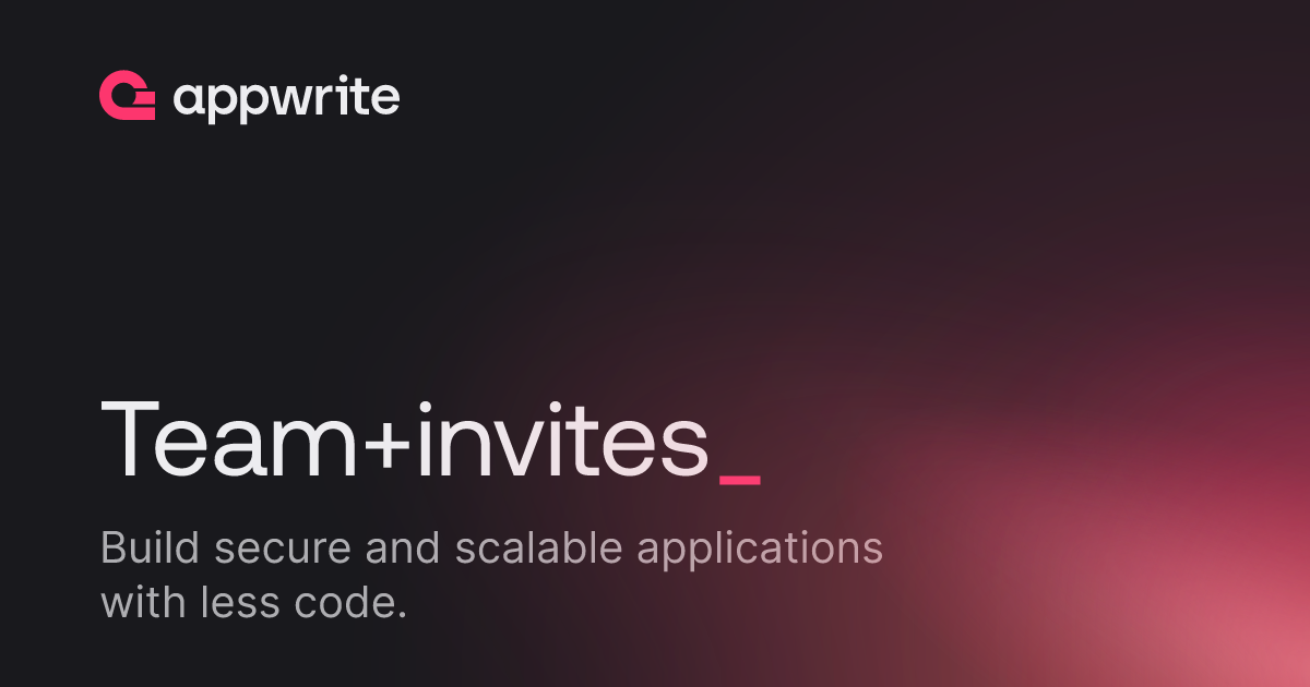 Team invites - Docs - Appwrite
