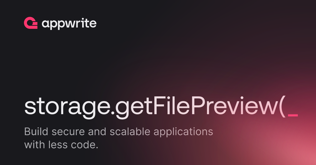 Storage Getfilepreview Quality Parameter For Thumbnails Threads Appwrite